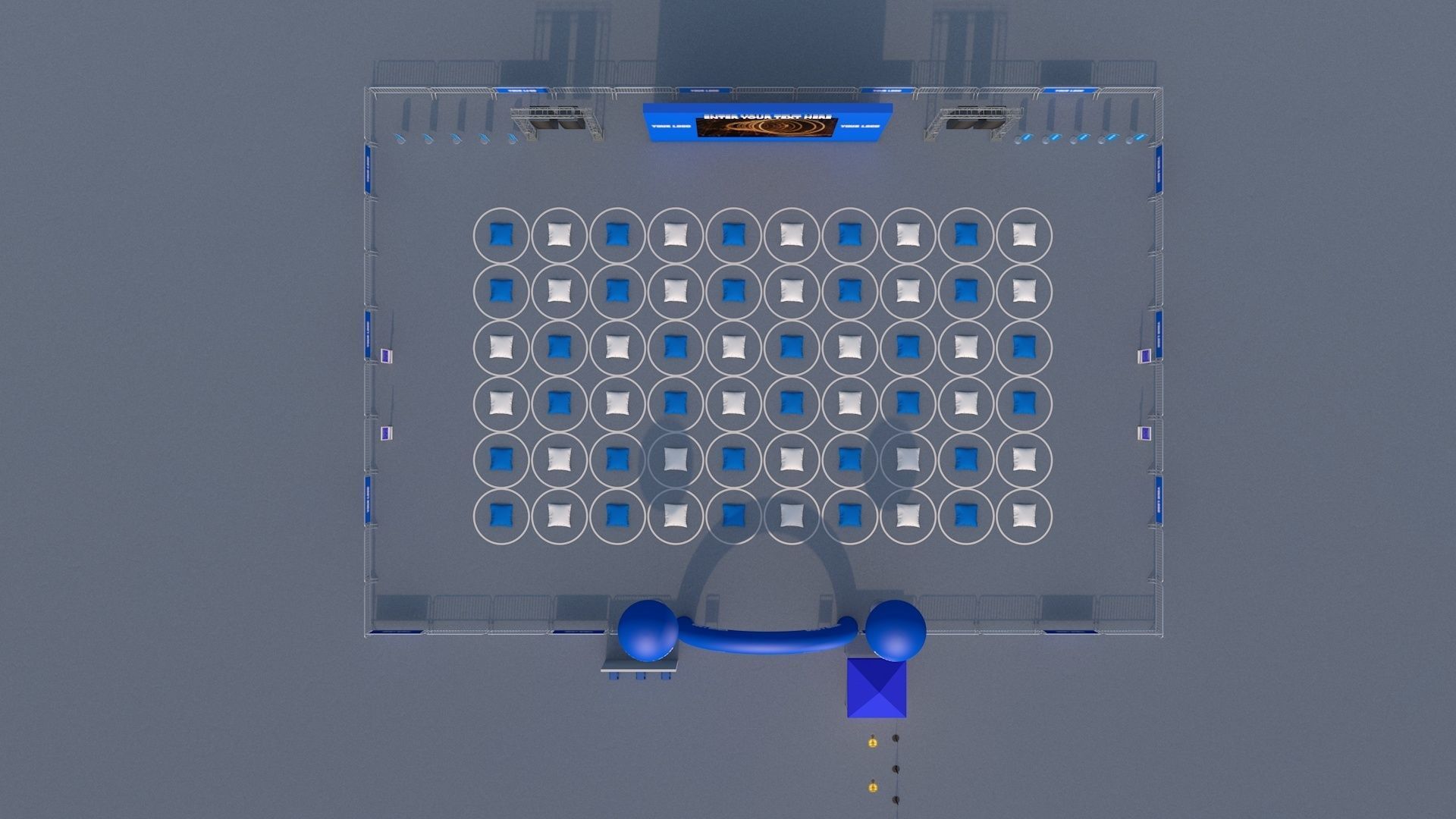 Outdoor Open Air Cinema Event with Social Distancing 3D model | CGTrader