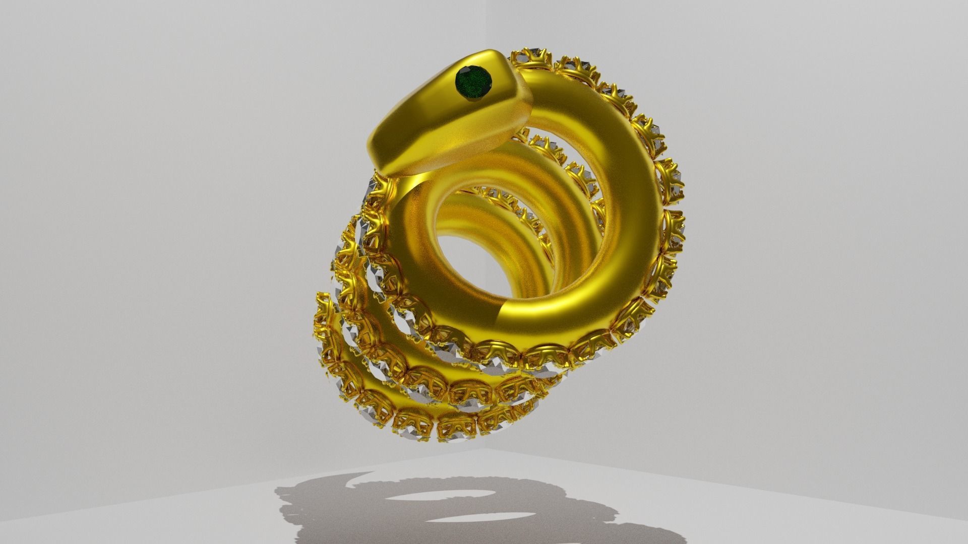 Gold snake 3D model | CGTrader