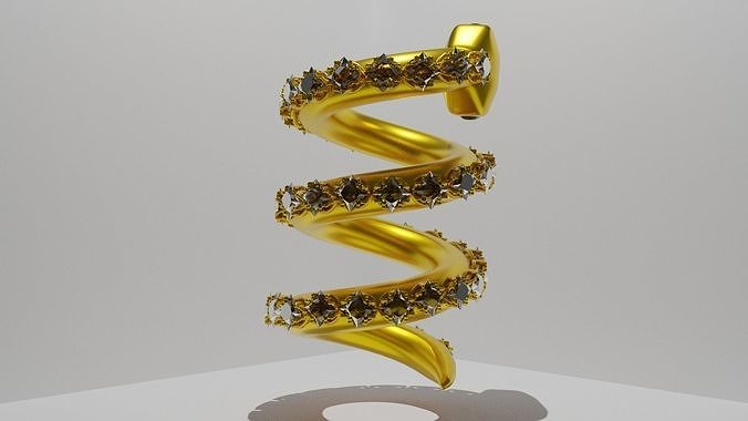 Gold snake 3D model | CGTrader