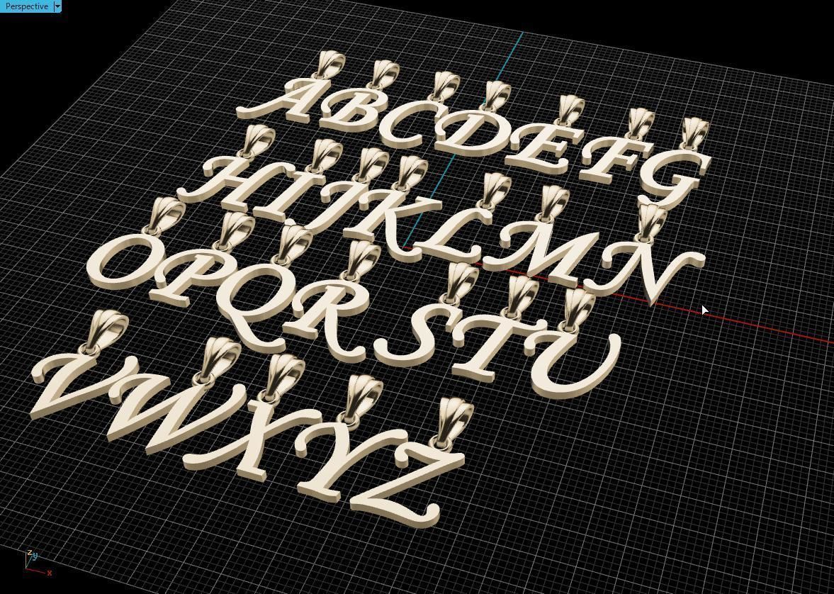 Collection of pendants LETTERS free 3D model 3D printable | CGTrader