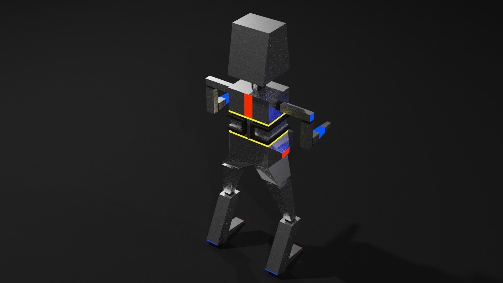 Low poly robot model rigged free VR / AR / low-poly 3D model rigged ...