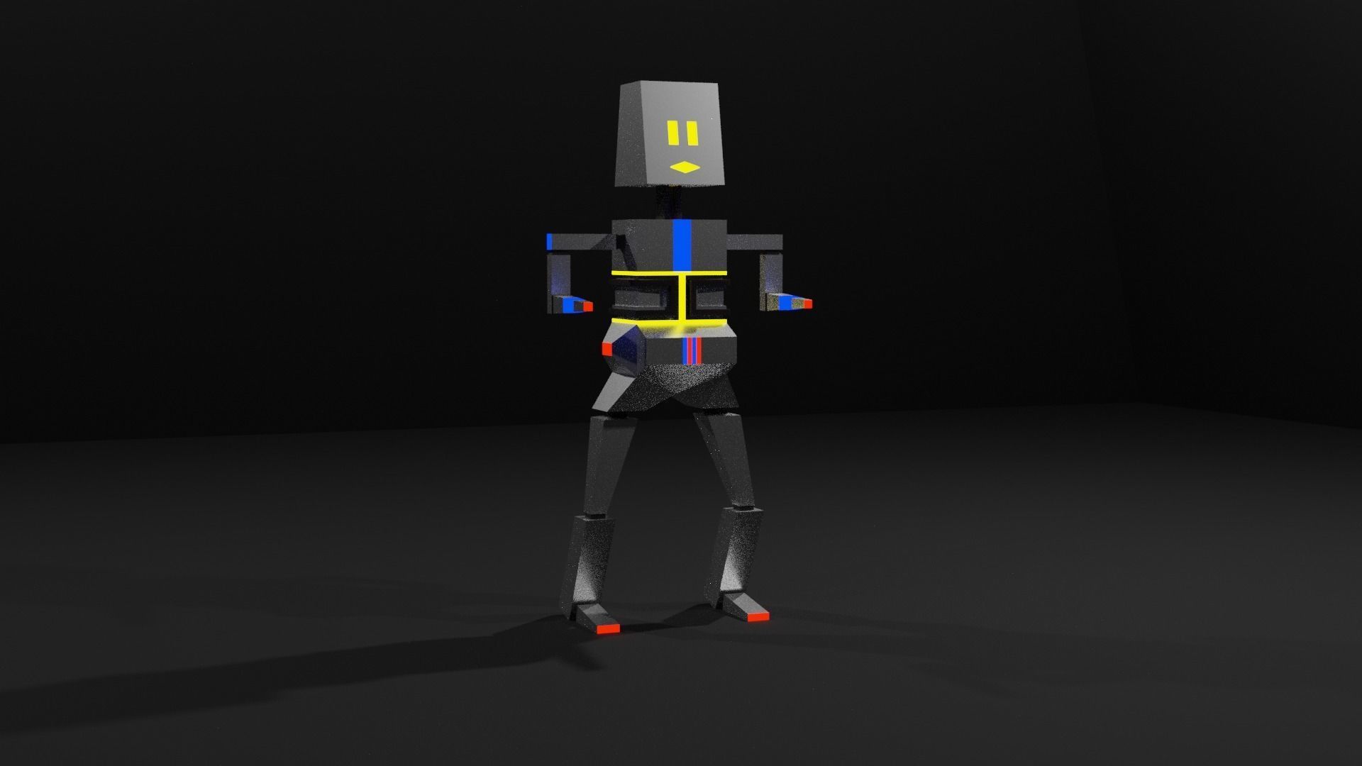 Low poly robot model rigged free VR / AR / low-poly 3D model rigged ...