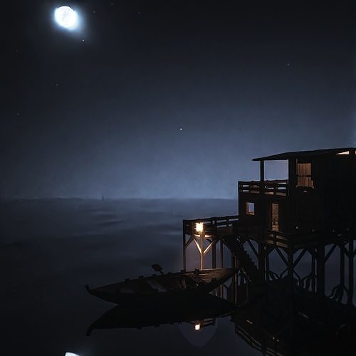 NIght moon Environment 3D model | CGTrader