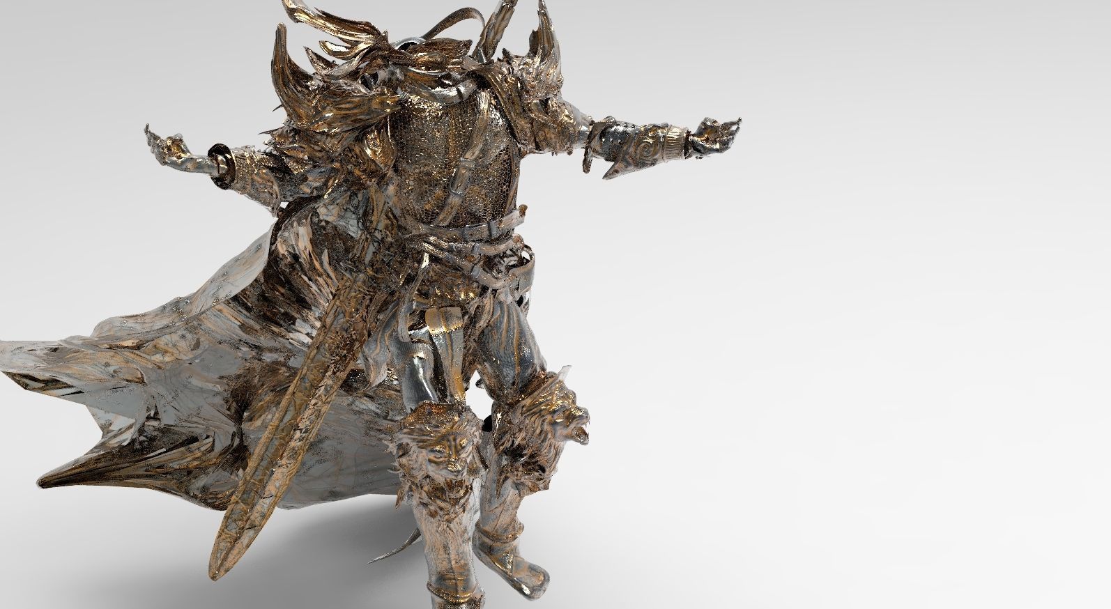 Headless wizard armor set with sword 3D model | CGTrader