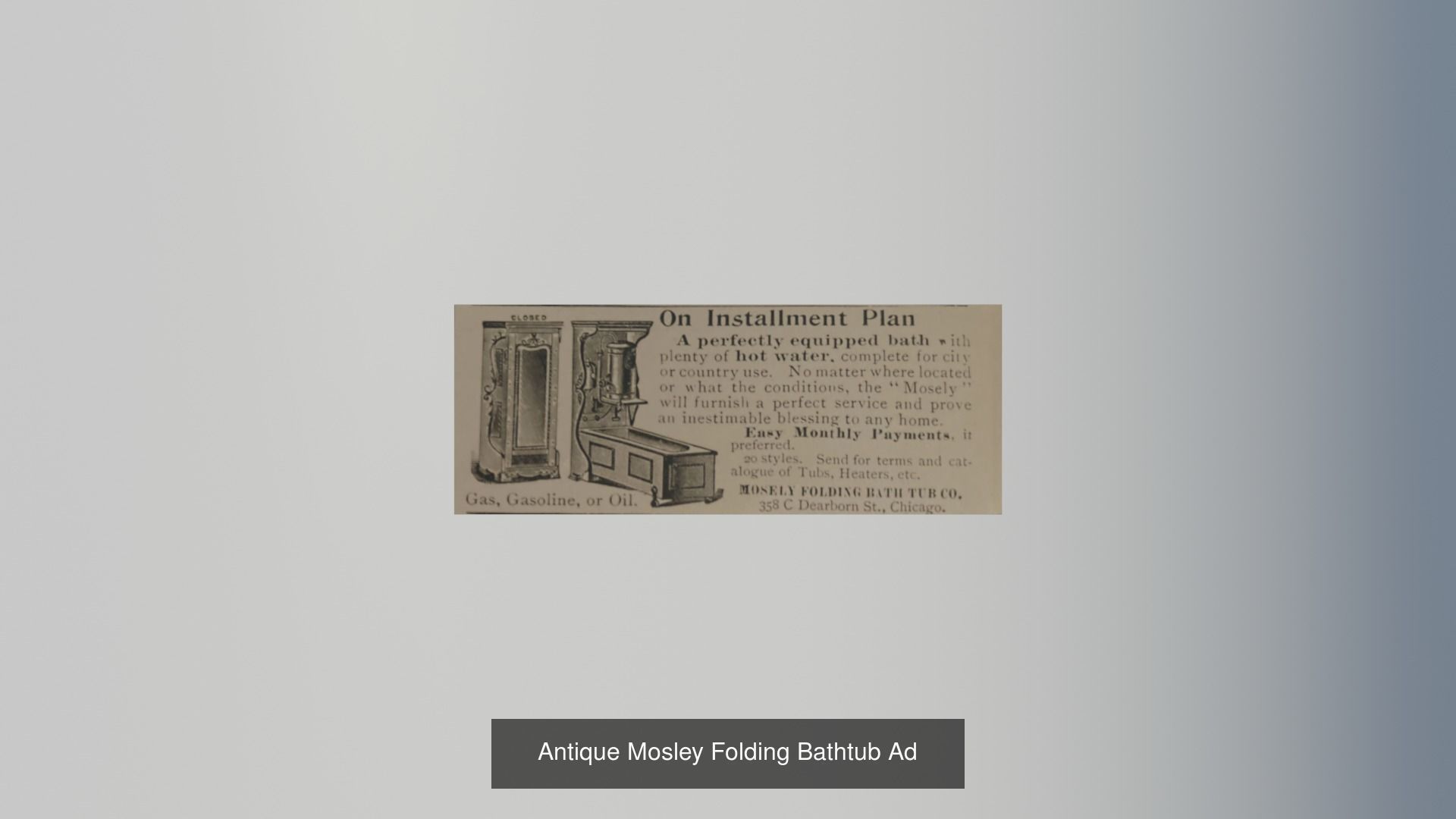 3D Model Collection Antique Mosley folding bathtub models VR / AR / low ...