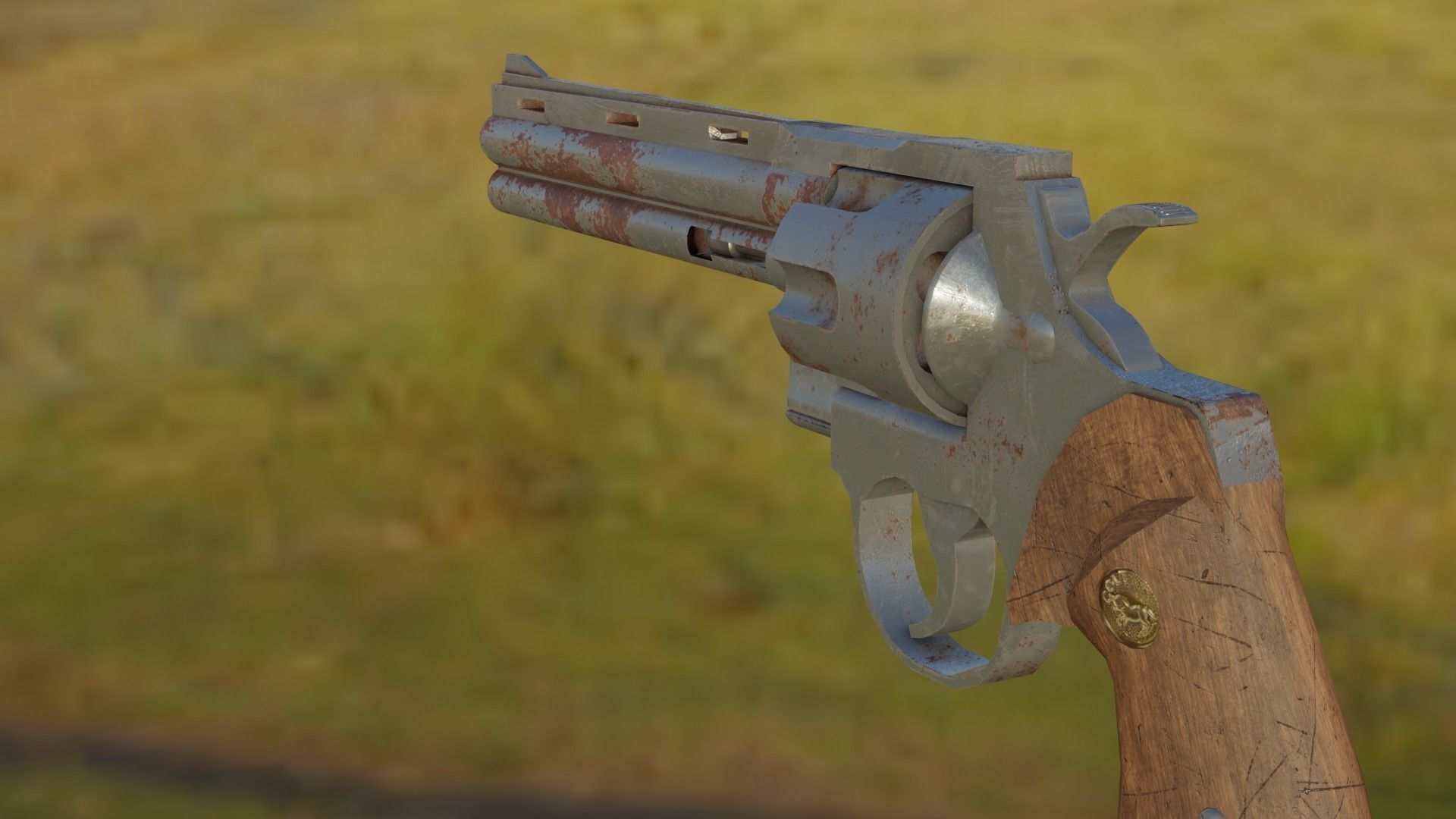 3D model Rusty Old Colt Python 357 mag Revolver VR / AR / low-poly ...