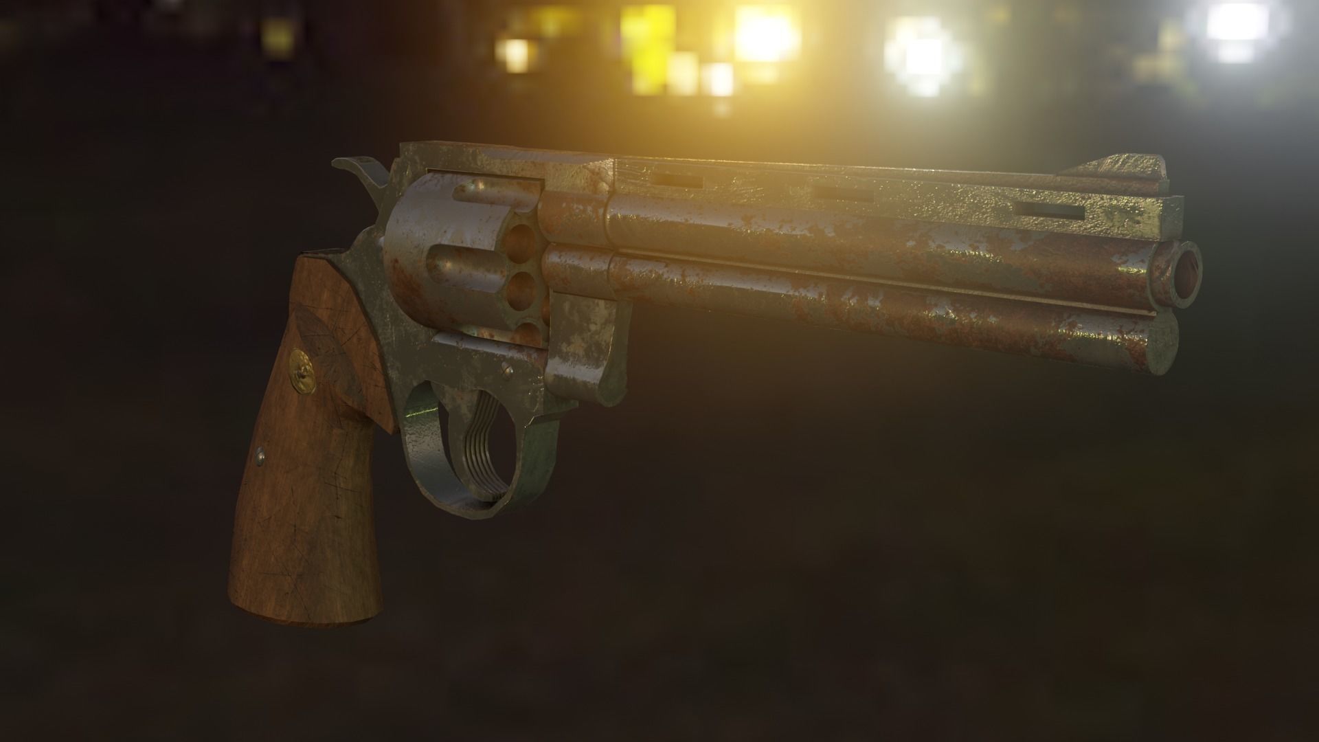 3D model Rusty Old Colt Python 357 mag Revolver VR / AR / low-poly ...