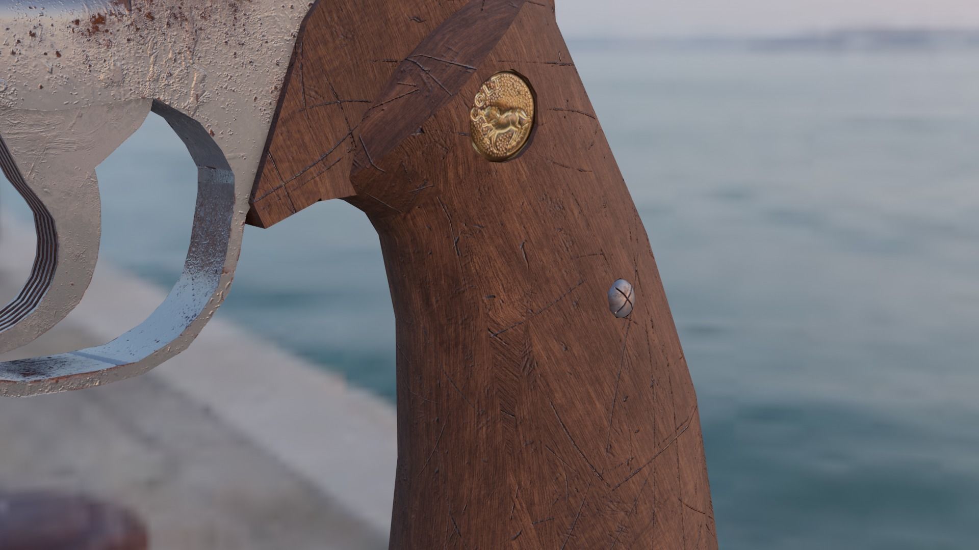 3D model Rusty Old Colt Python 357 mag Revolver VR / AR / low-poly ...