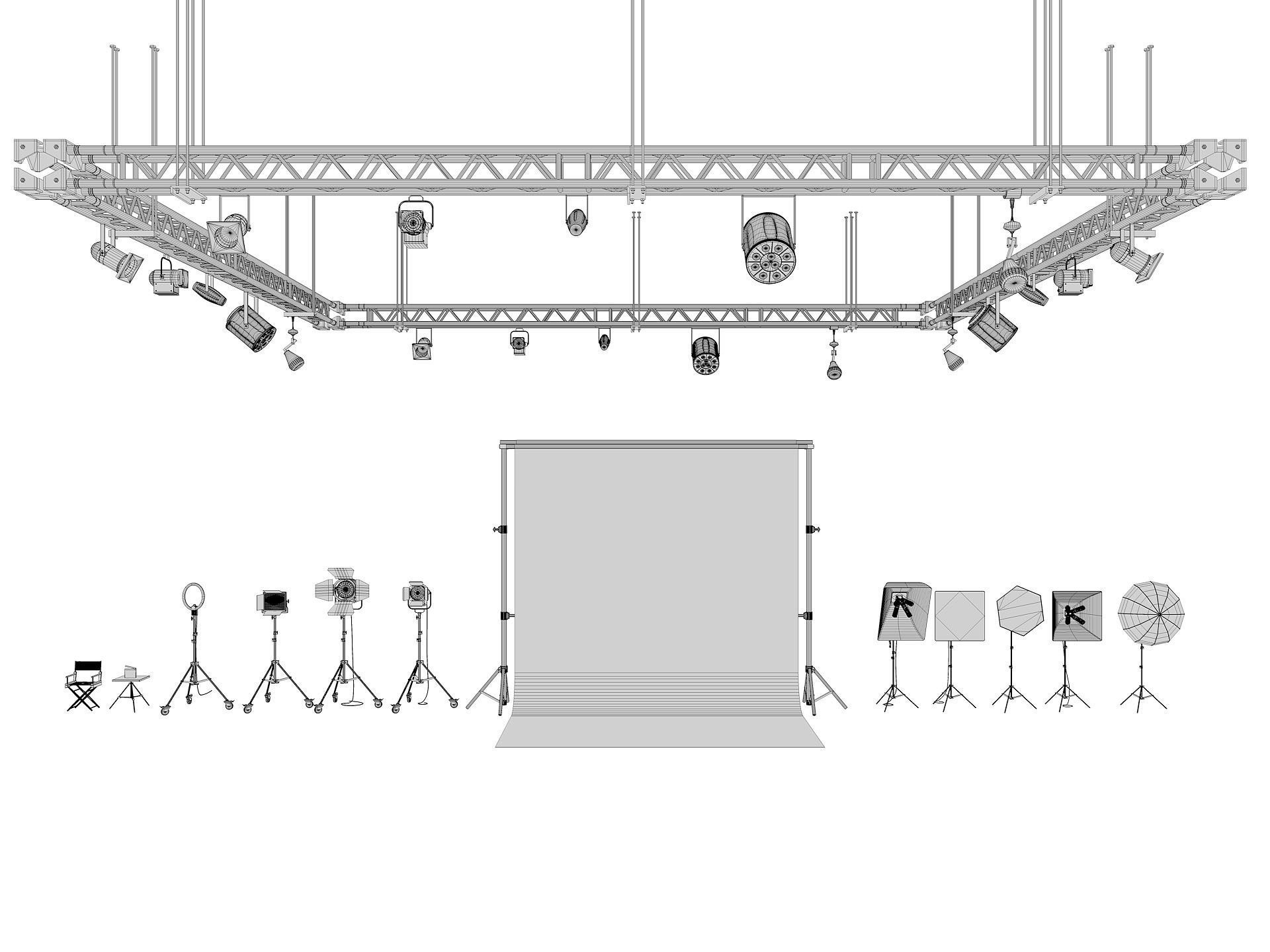 Studio Lighting Collection 3D model | CGTrader