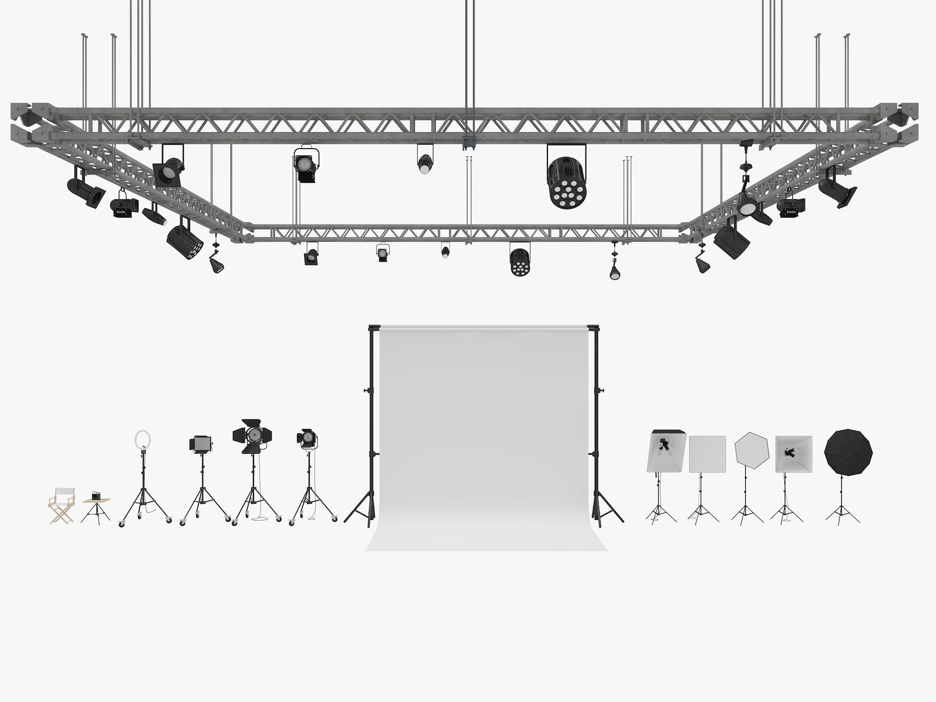 Studio Lighting Collection 3D model | CGTrader