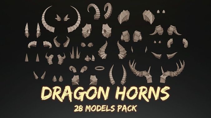 Dragon Horns pack -28 models 3D model | CGTrader