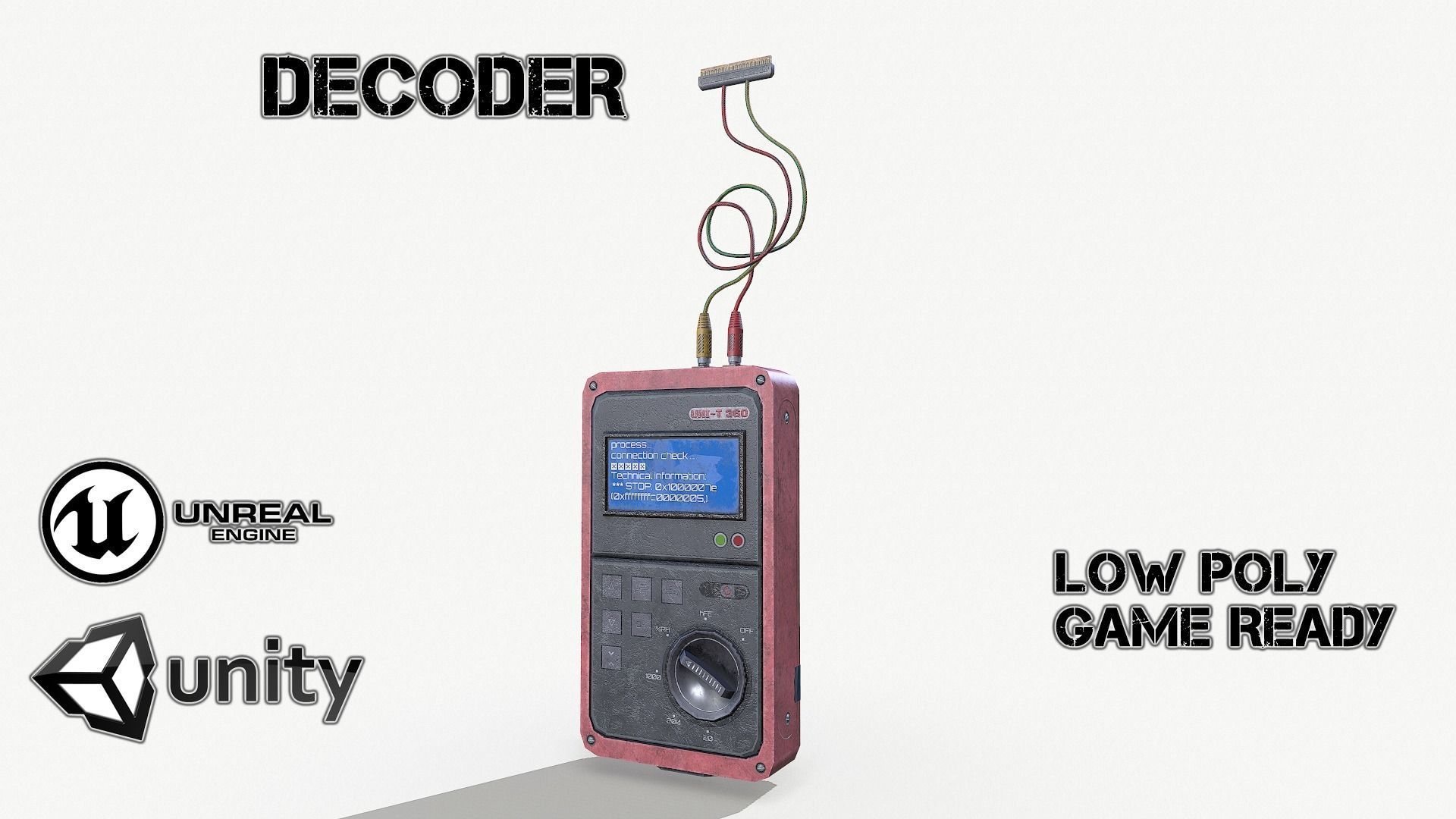 3D model Decoder cell phone with wire VR / AR / low-poly | CGTrader