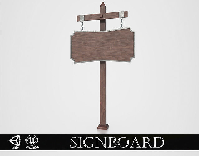 3D model Medieval Signboard v2 VR / AR / low-poly | CGTrader