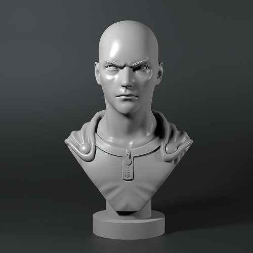 Saitama bust 3D model 3D printable | CGTrader