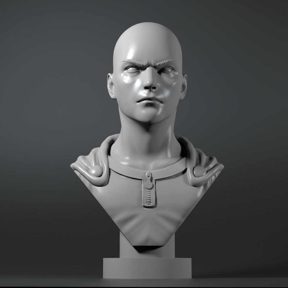 Saitama bust 3D model 3D printable | CGTrader
