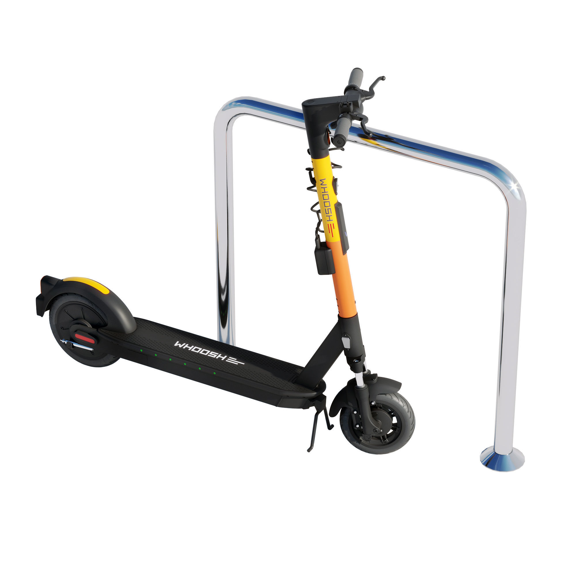 Whoosh electric scooter with parking bollard 3D model | CGTrader
