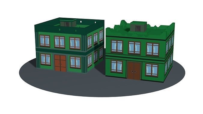 Two buildings 3D model | CGTrader