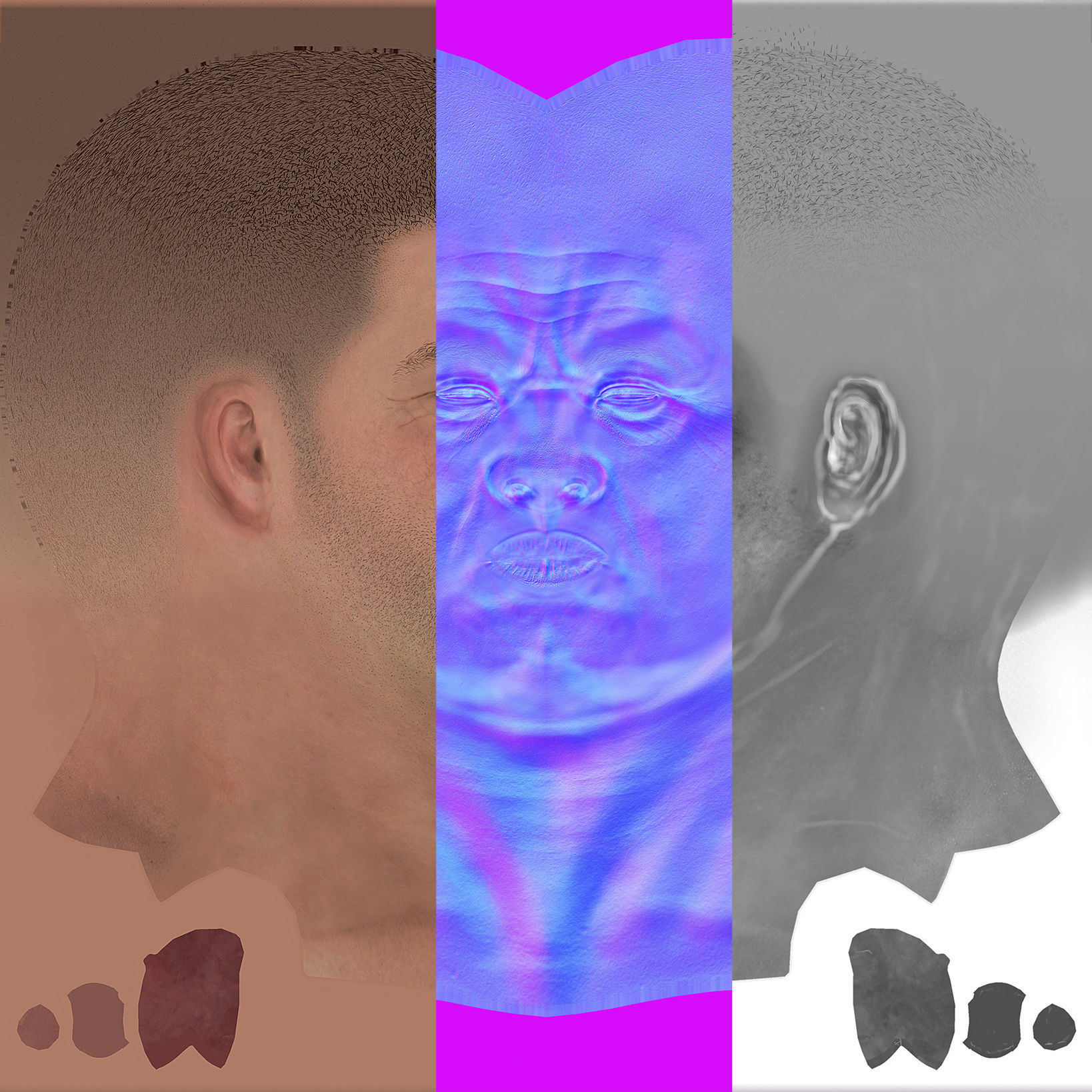 3D model Realistic model of male head Jake VR / AR / low-poly | CGTrader