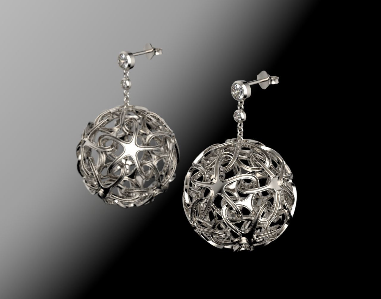 STAR LINKED EARING Texture | CGTrader