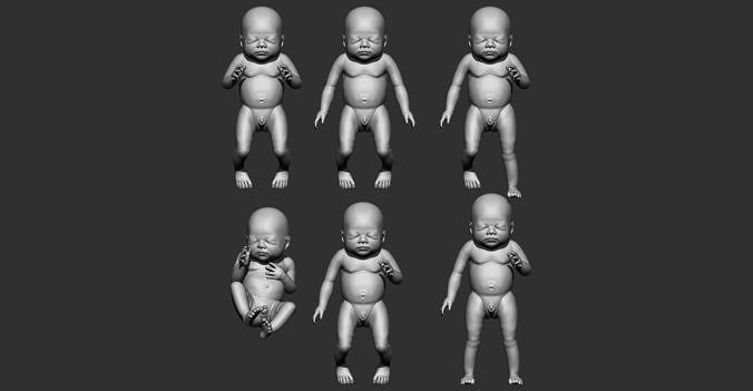 New born baby Boy 3d model for 3d printing multi poses 3D model 3D ...