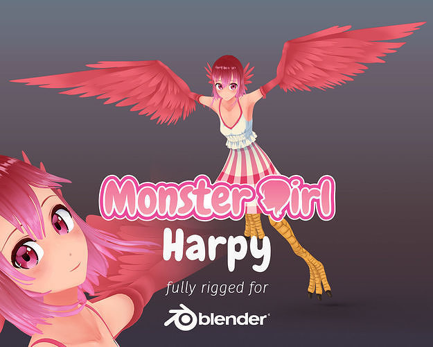 3D model Monster Girl Harpy VR / AR / low-poly | CGTrader