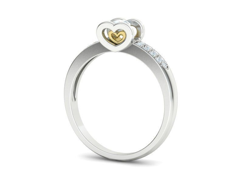 Engagement Solitaire ring Heart Head Setting Womens Ring 3dmodel 3D ...