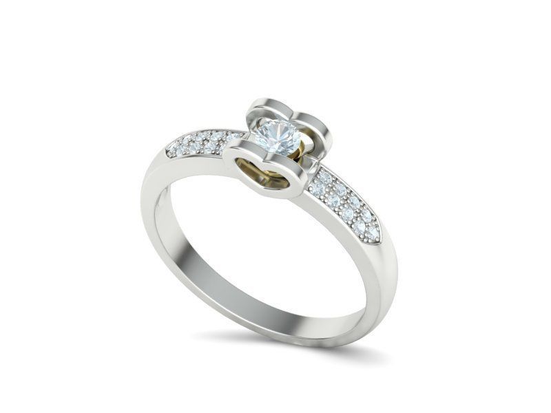 Engagement Solitaire ring Heart Head Setting Womens Ring 3dmodel 3D ...