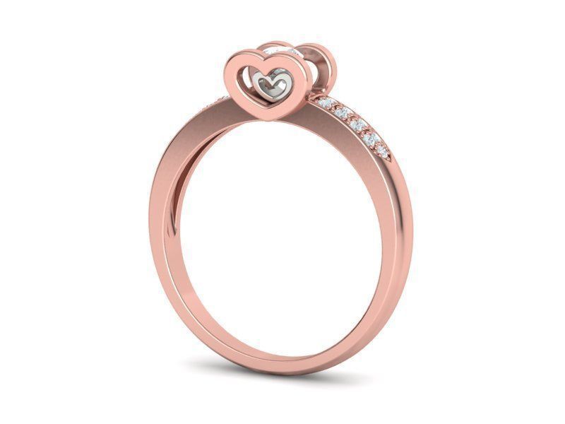 Engagement Solitaire ring Heart Head Setting Womens Ring 3dmodel 3D ...