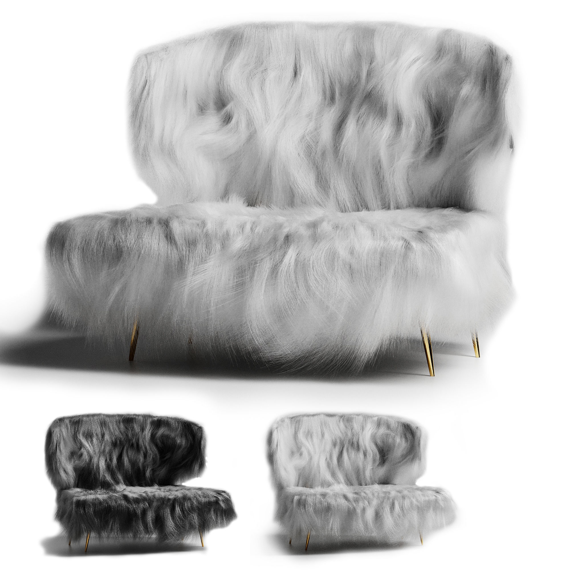 3D model Kidassia Fur and Cast Bronze VR / AR / low-poly | CGTrader