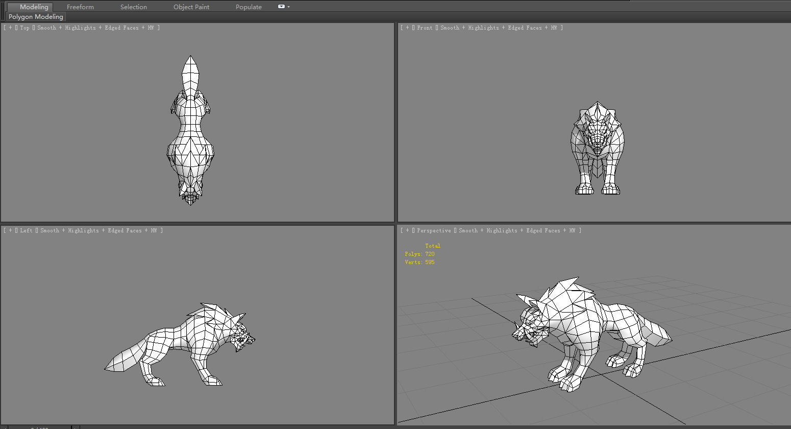 3D model Cartoon fangs wolf VR / AR / low-poly | CGTrader