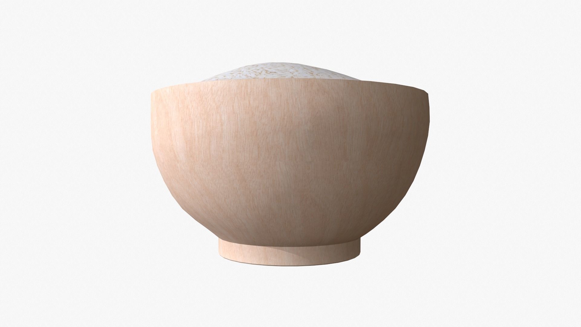 3D model Rice in wooden bowl VR / AR / low-poly | CGTrader
