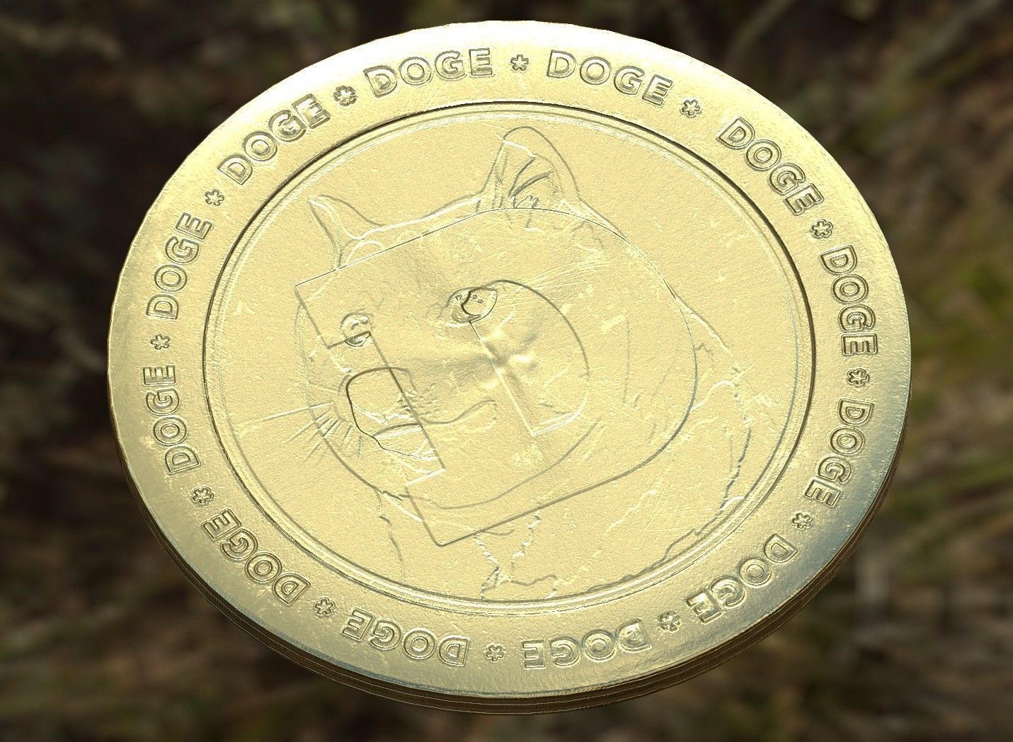 3D model Realistic Dogecoin 3D model 2k PBR Textures VR / AR / low-poly ...