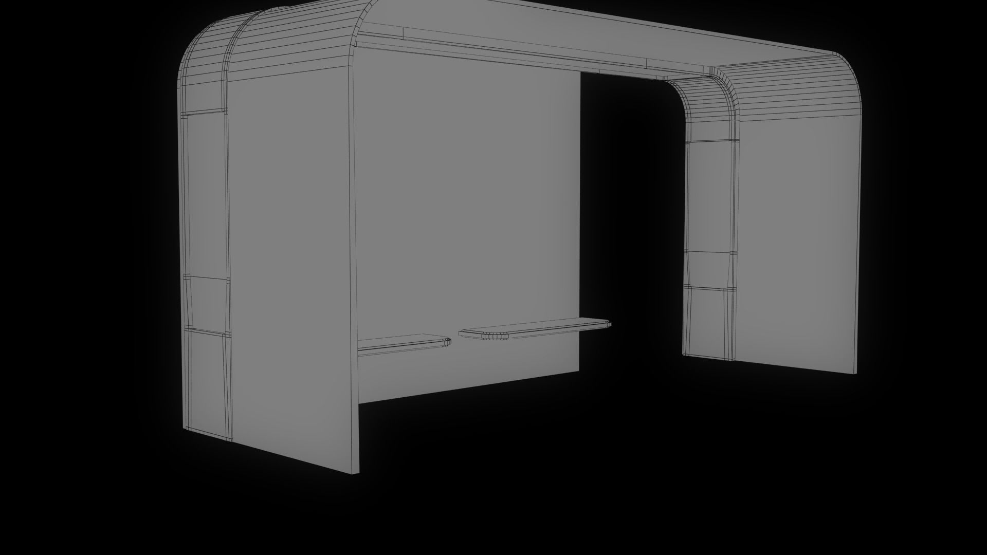 3D model Modern Bus Stop VR / AR / low-poly | CGTrader