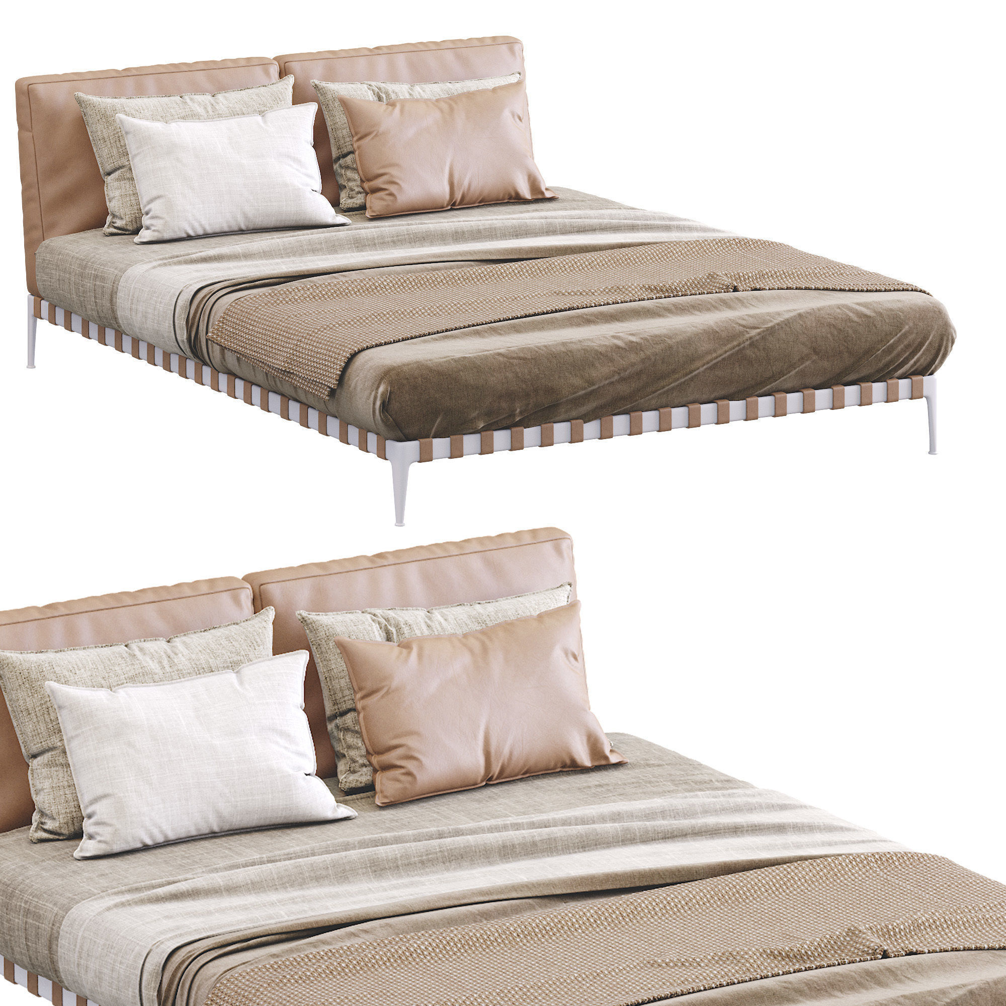 Leather Bed Gregory By Flexform 3D model | CGTrader