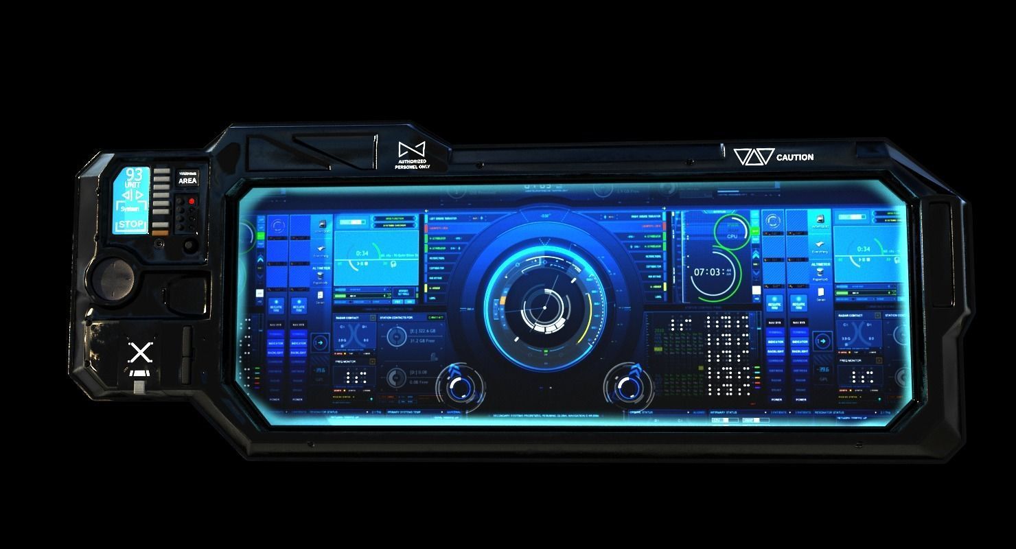 3D model Sci-fi Monitor 5 VR / AR / low-poly | CGTrader