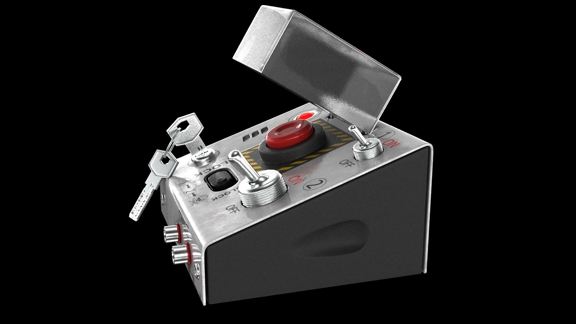 Detonator metal box with button 3D model | CGTrader