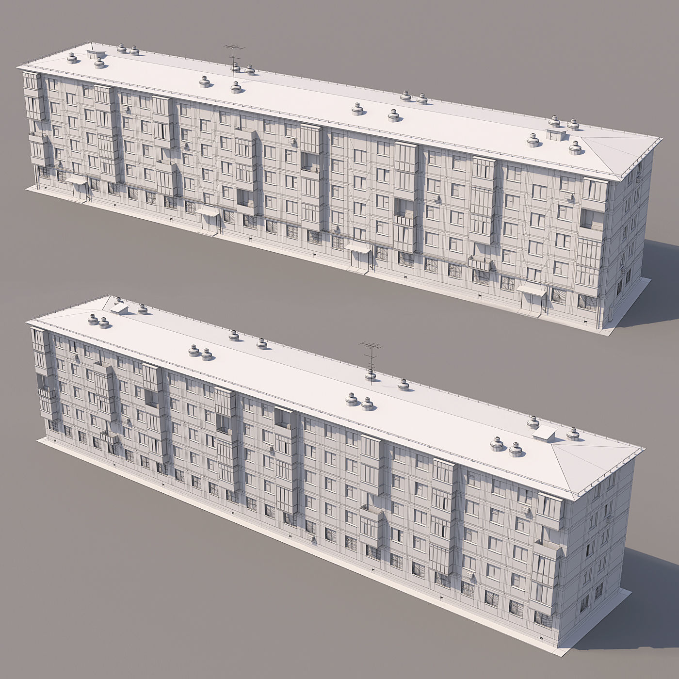 Khrushchev soviet building 3D model | CGTrader