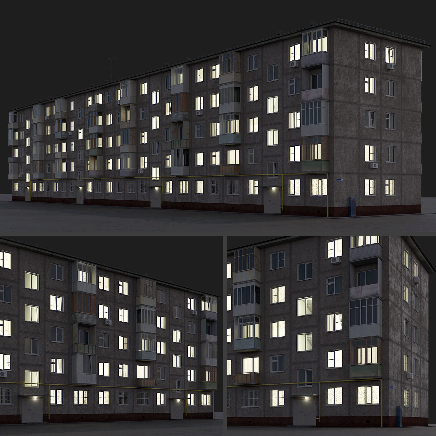 Khrushchev soviet building 3D model | CGTrader