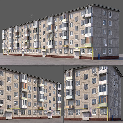 Khrushchev soviet building 3D model | CGTrader
