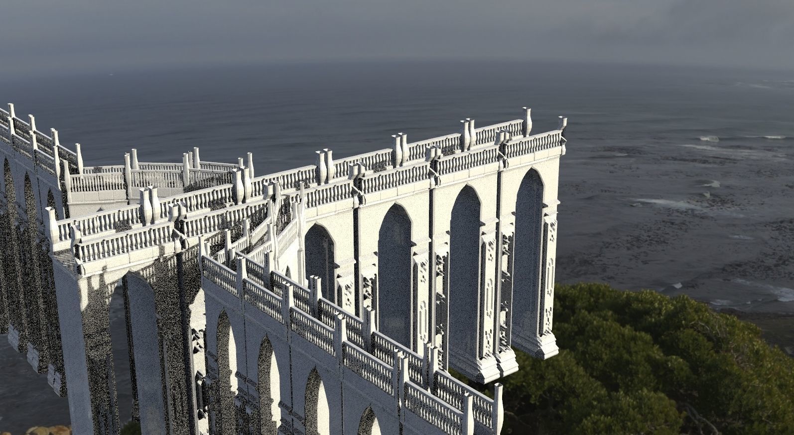 Baroque Bridge tall arches 3D model | CGTrader