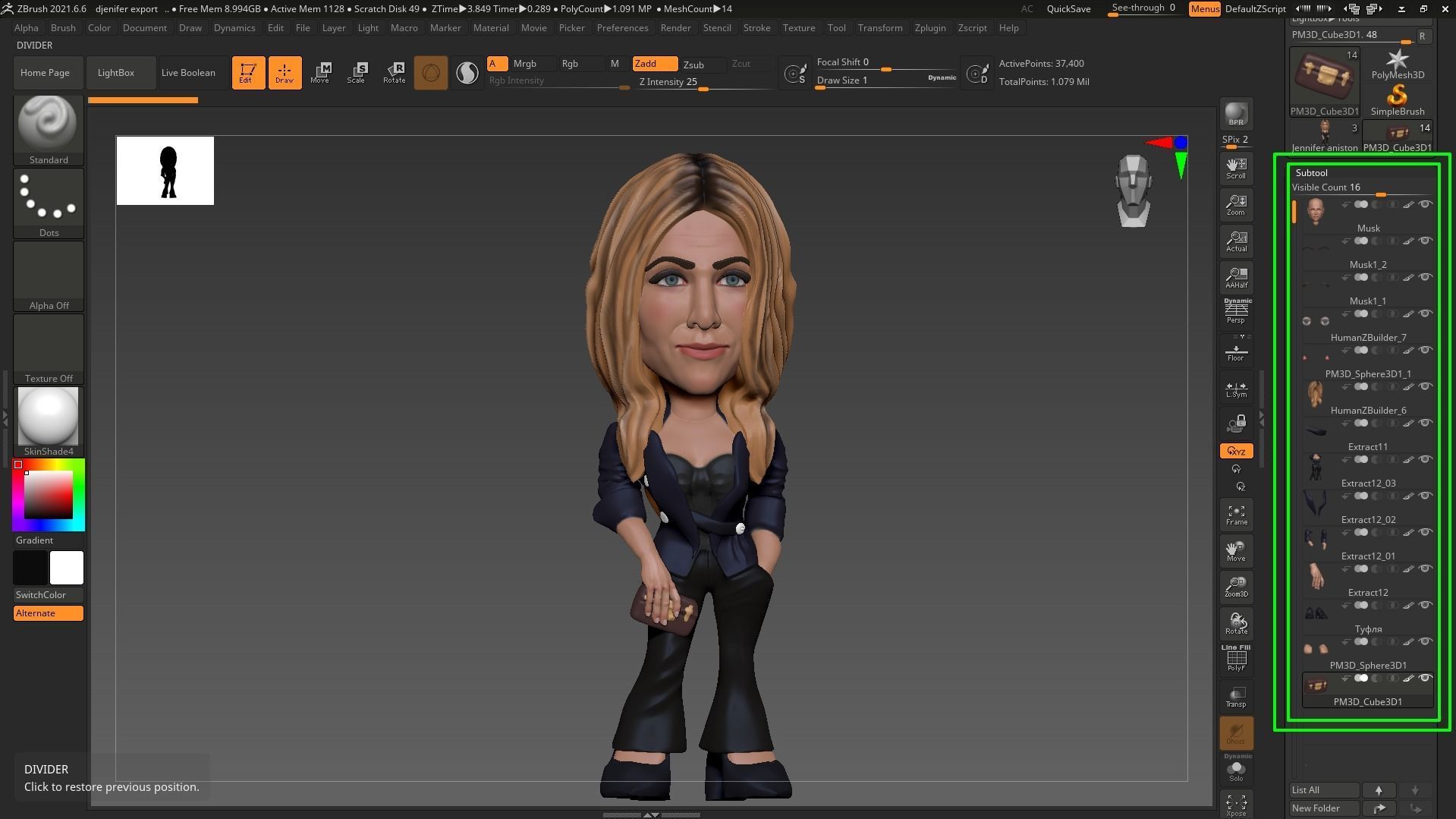 Jennifer Aniston stylized figurine 3D model 3D printable | CGTrader
