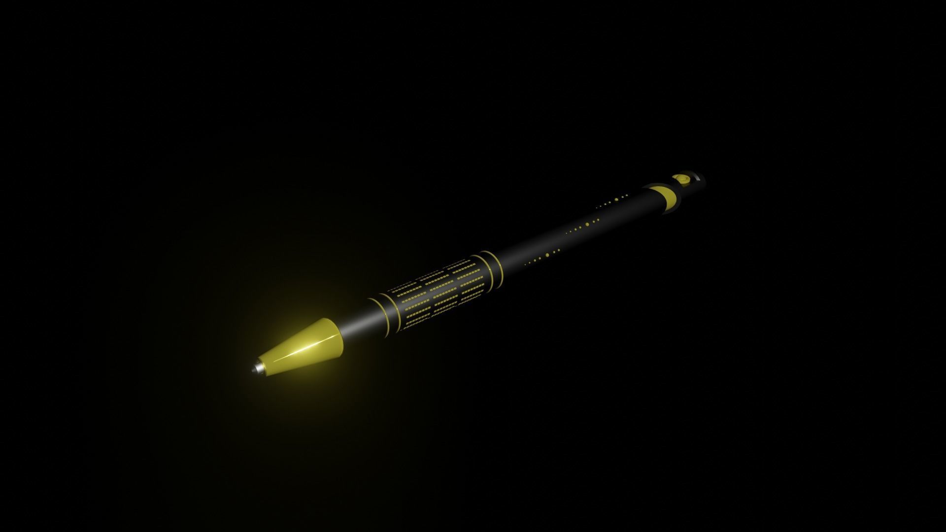 Gold Black Pen Design 3D model | CGTrader