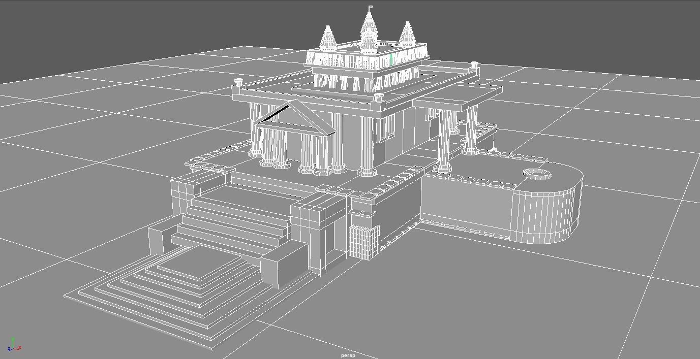 3D model 3D TEMPLE HD MODEL WITH MAYA SOFTWARE VR / AR / low-poly ...