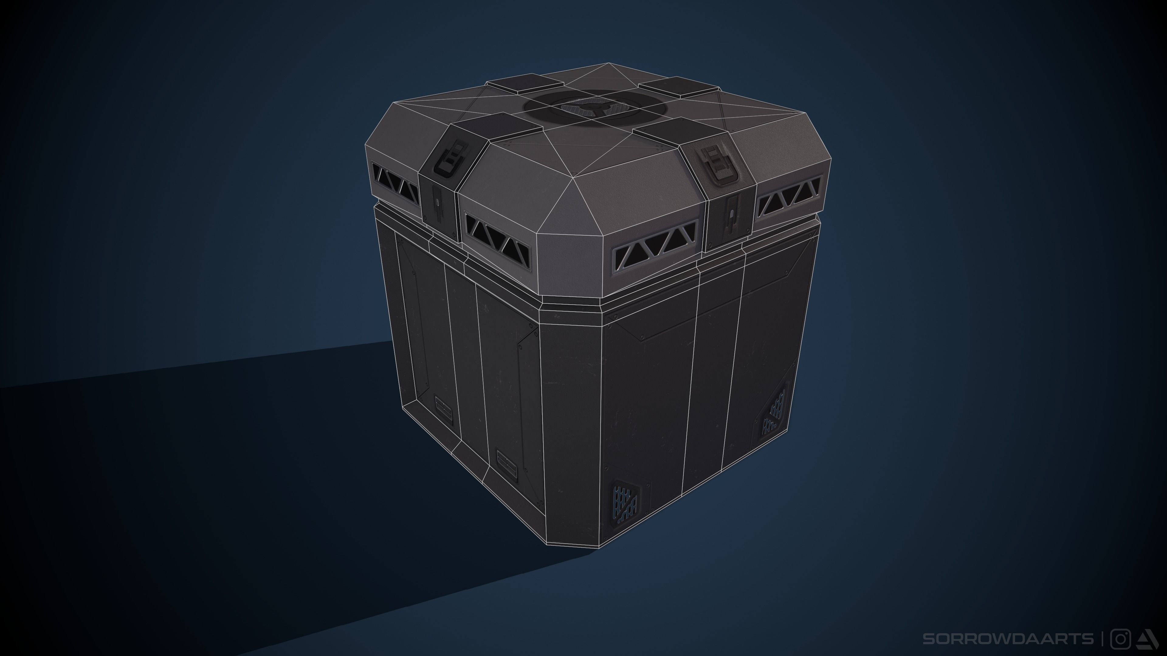 3D model Sci-fi Chest 2 Low Poly Game Asset Low-poly 3D model VR / AR ...
