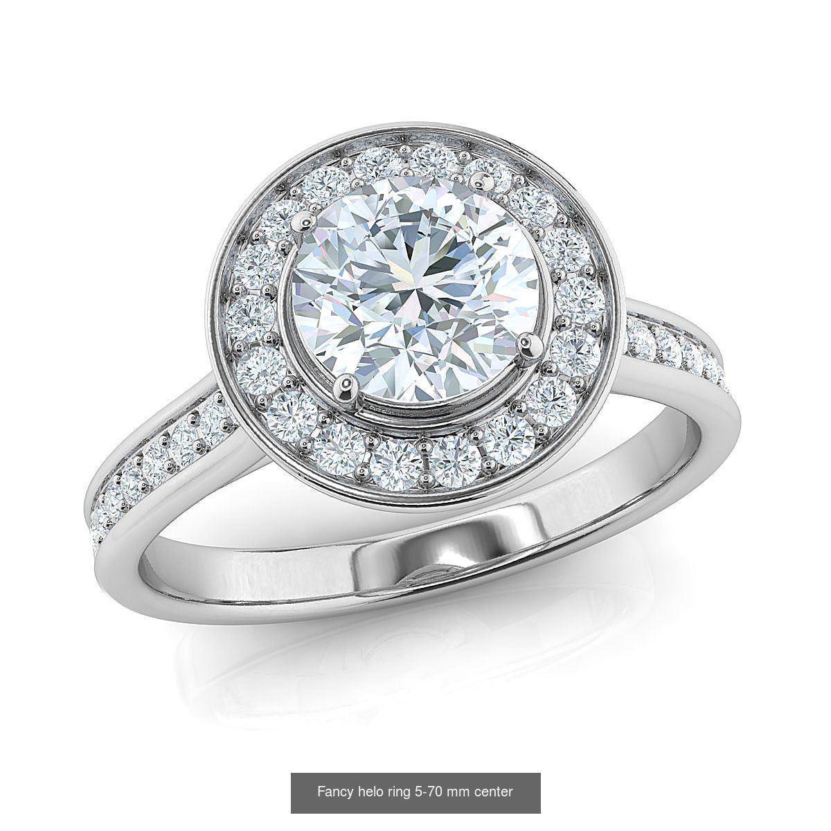 Fancy Halo ring 6-file Collection | CGTrader