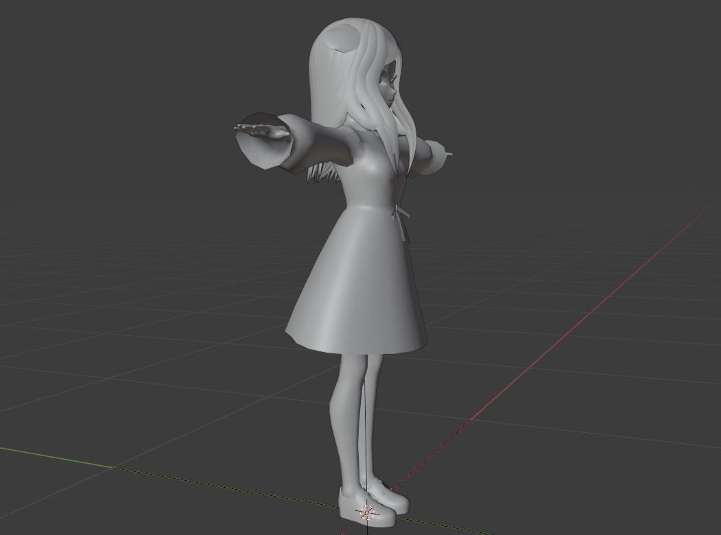 3D model cute anime girl character c2 VR / AR / low-poly rigged | CGTrader