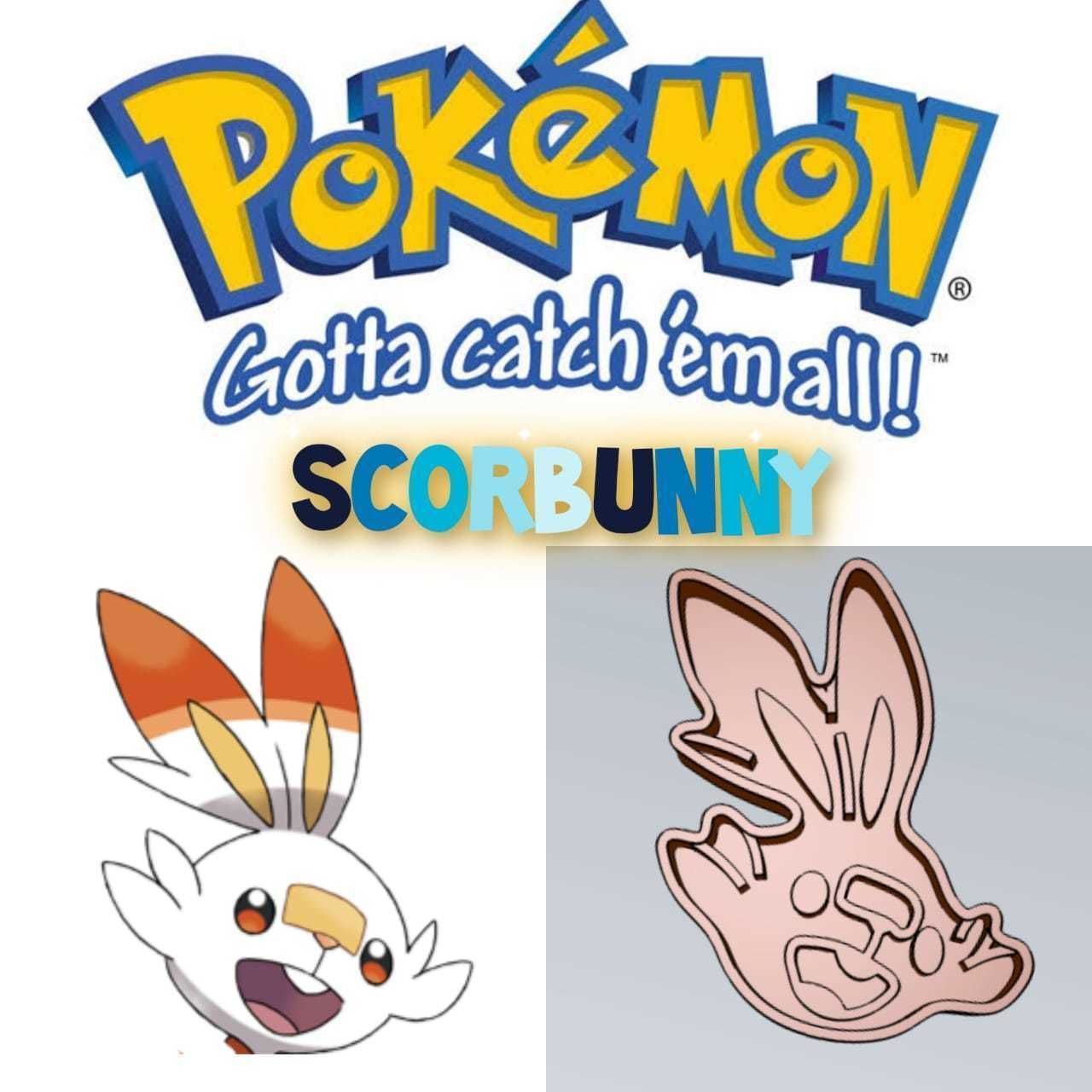 Amazing Pokemon Scorbunny Cookie Cutter Stamp Cake Decorating 3D model ...