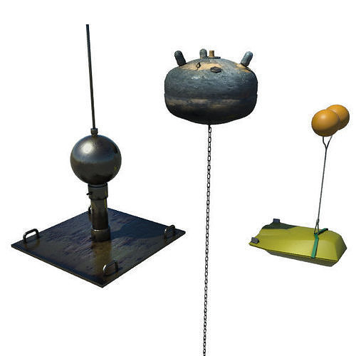 Collection Of 3 Mines - Bombs 3D model | CGTrader