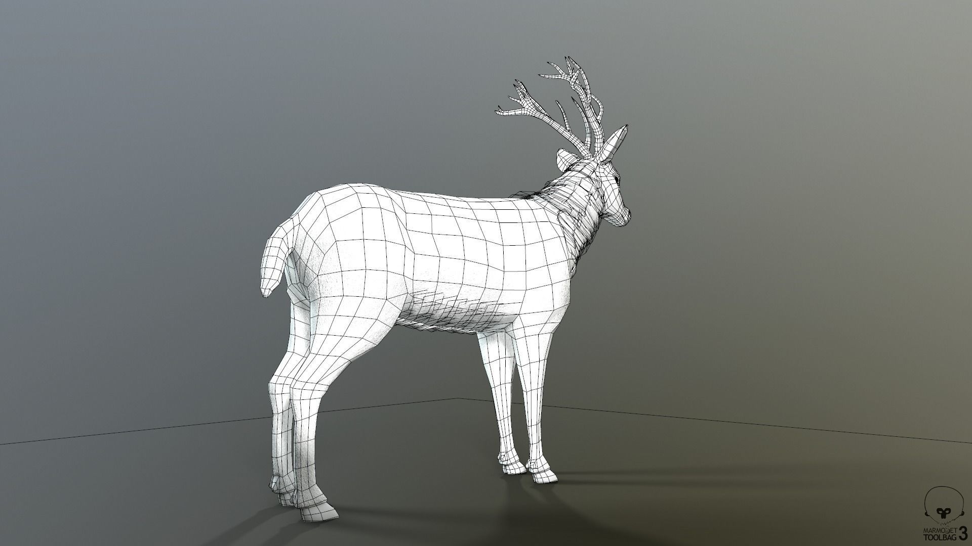 3D model Animated Lowpoly Fur Deer Stag VR / AR / low-poly | CGTrader