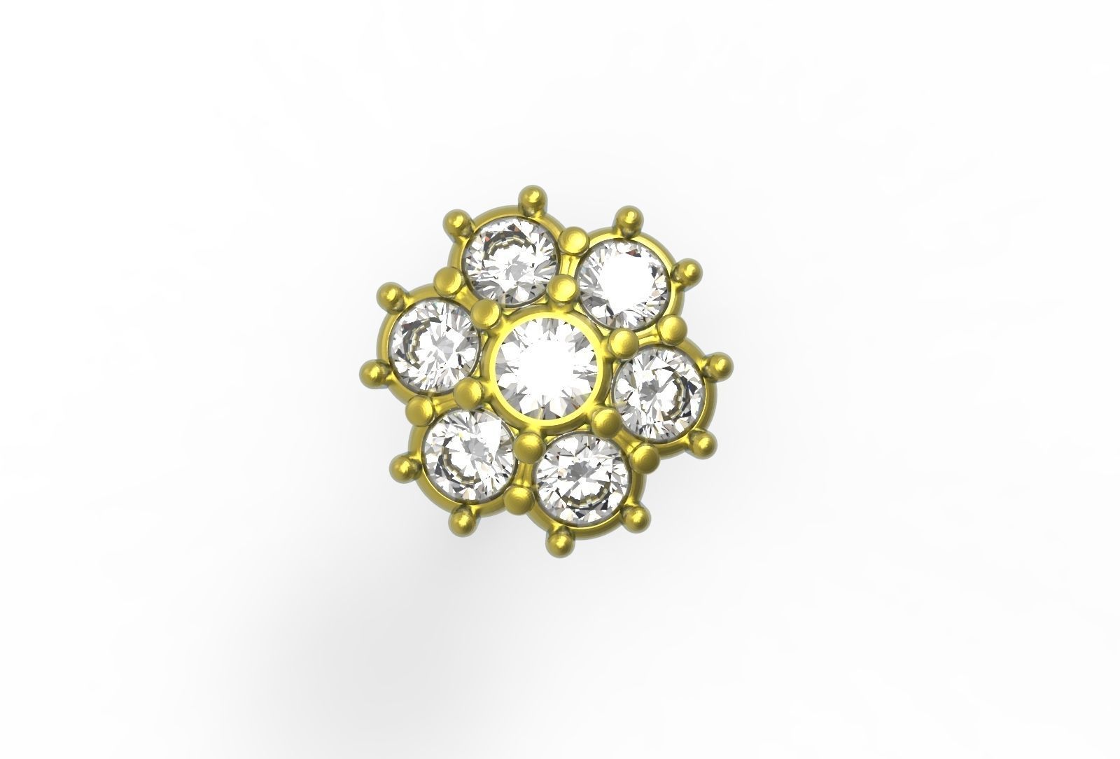 flower earing 3D model 3D printable | CGTrader